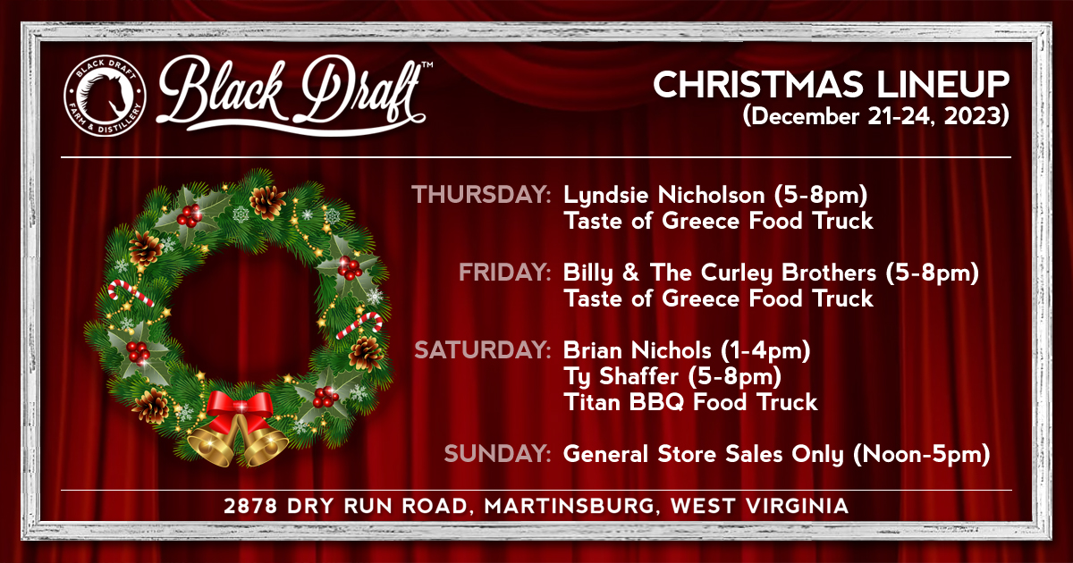Christmas Lineup 2023 – Black Draft Distillery
